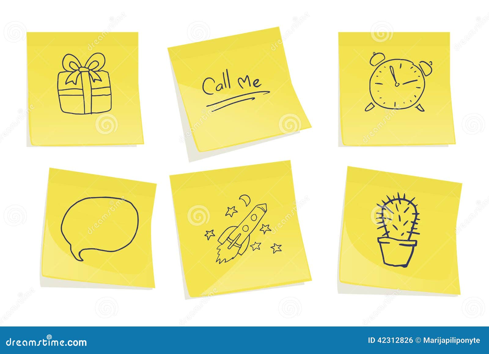 Posted notes stock illustration. Illustration of pointer - 42312826