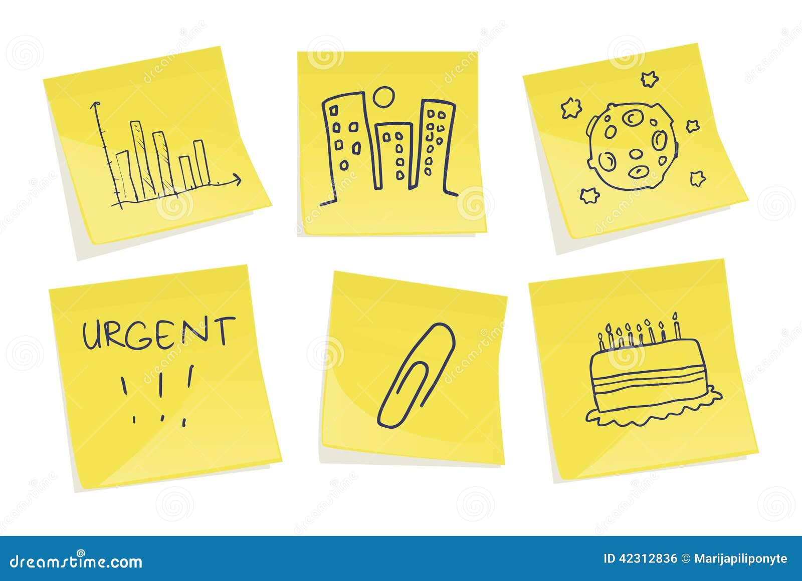 Posted notes stock illustration. Illustration of paper - 42312836