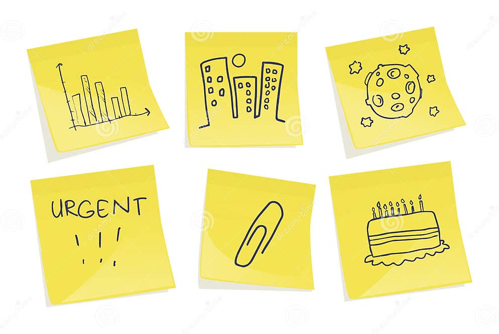 Posted notes stock illustration. Illustration of paper - 42312836