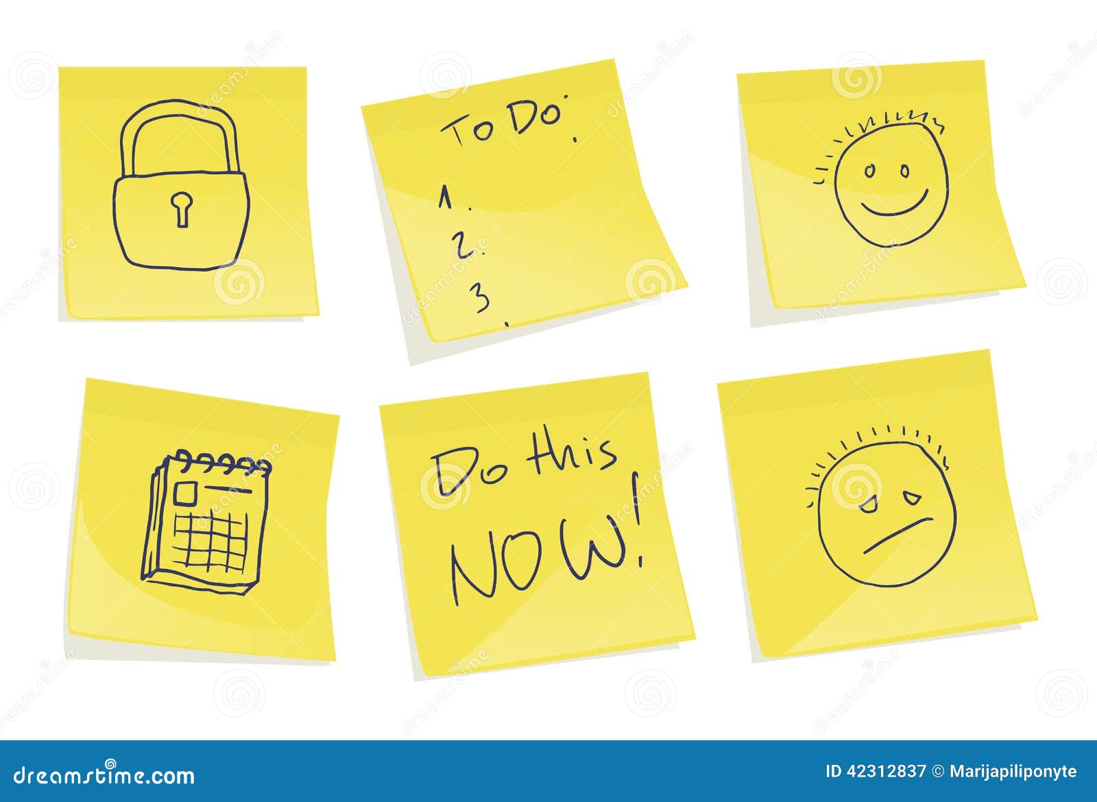 Posted notes stock illustration. Illustration of element - 42312837