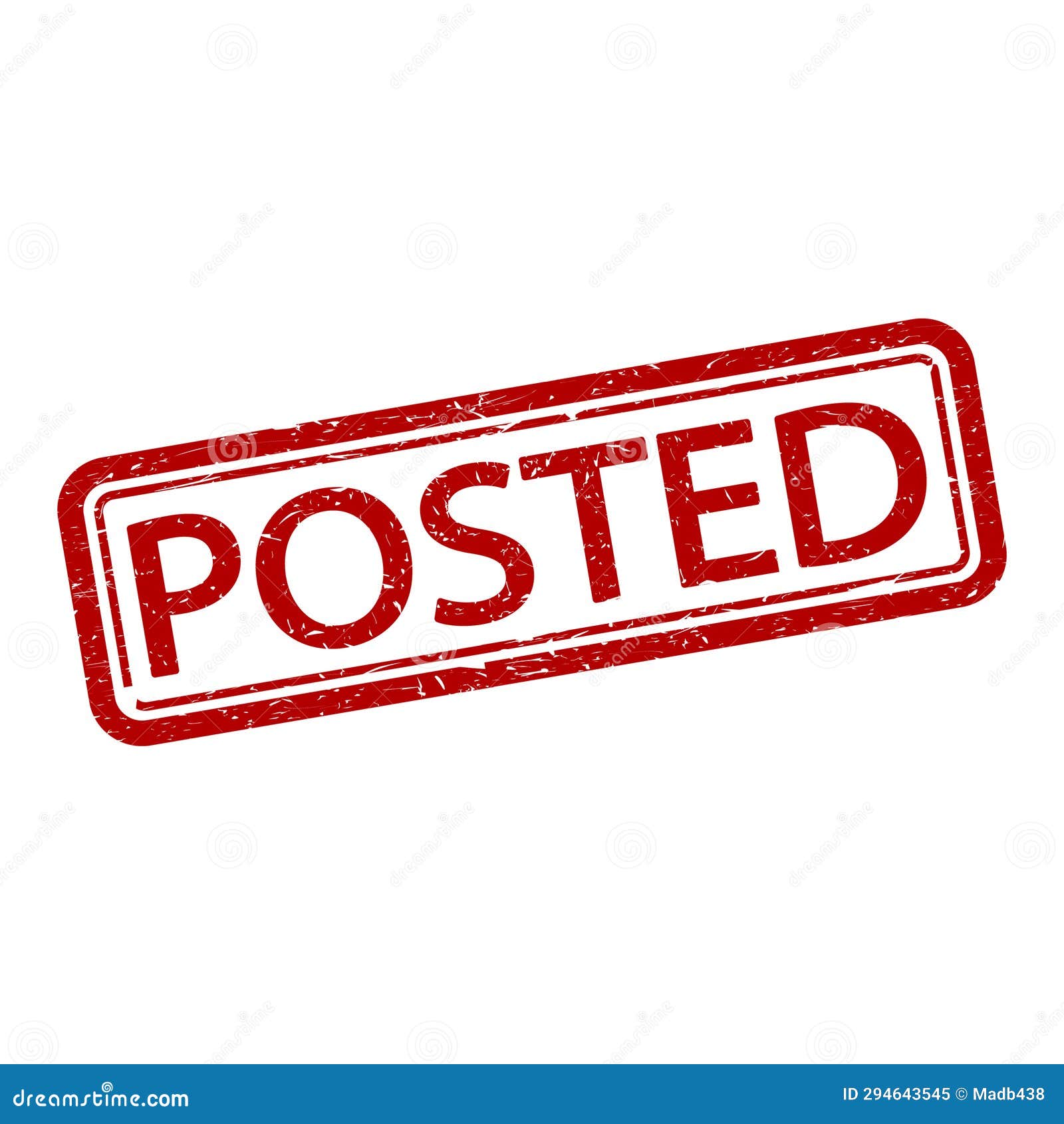 Posted Rubber Stamp. Red Stamp with Grunge Texture Stock Vector ...