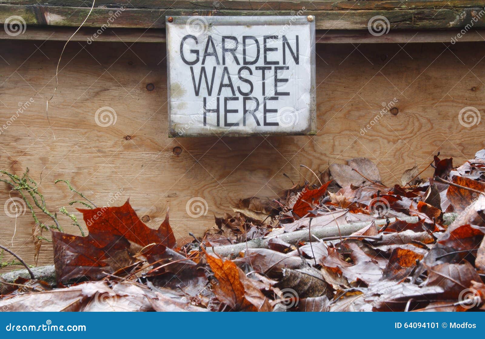 Posted Sign Garden Waste Here Stock Image - Image of close, waste: 64094101