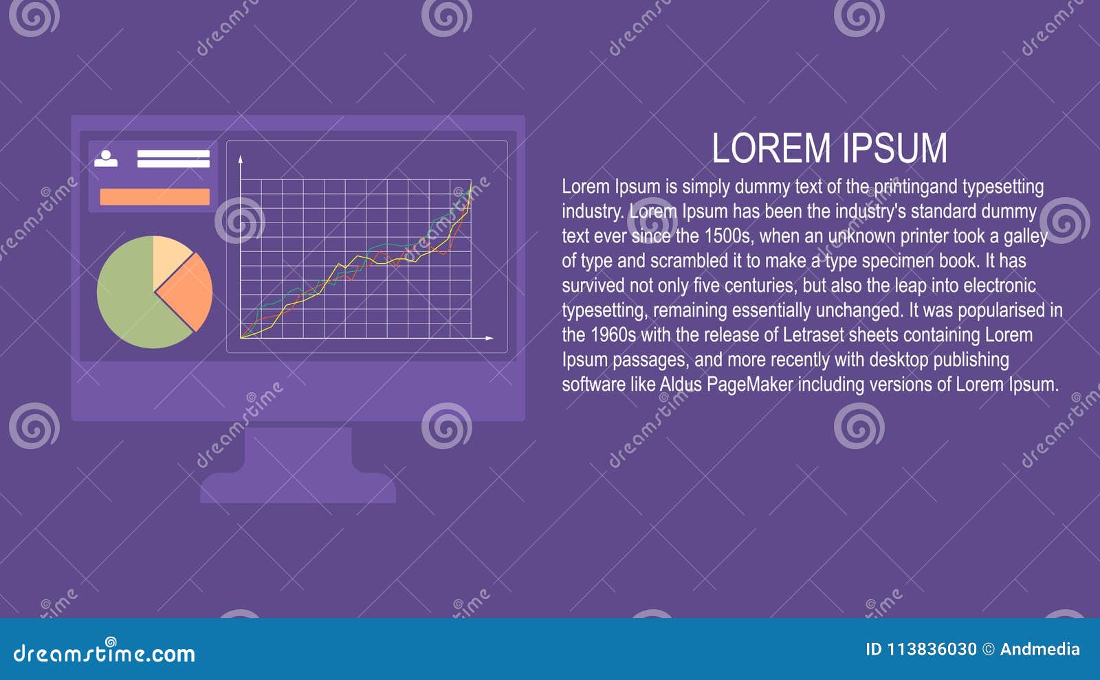 Poster Abstract Graph Analytics Financial Business Chart Flat. Stock ...