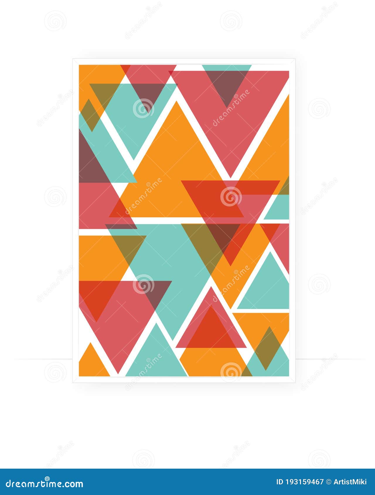 Minimalist Painting Abstract, Vector. Colorful Geometric Triangles ...