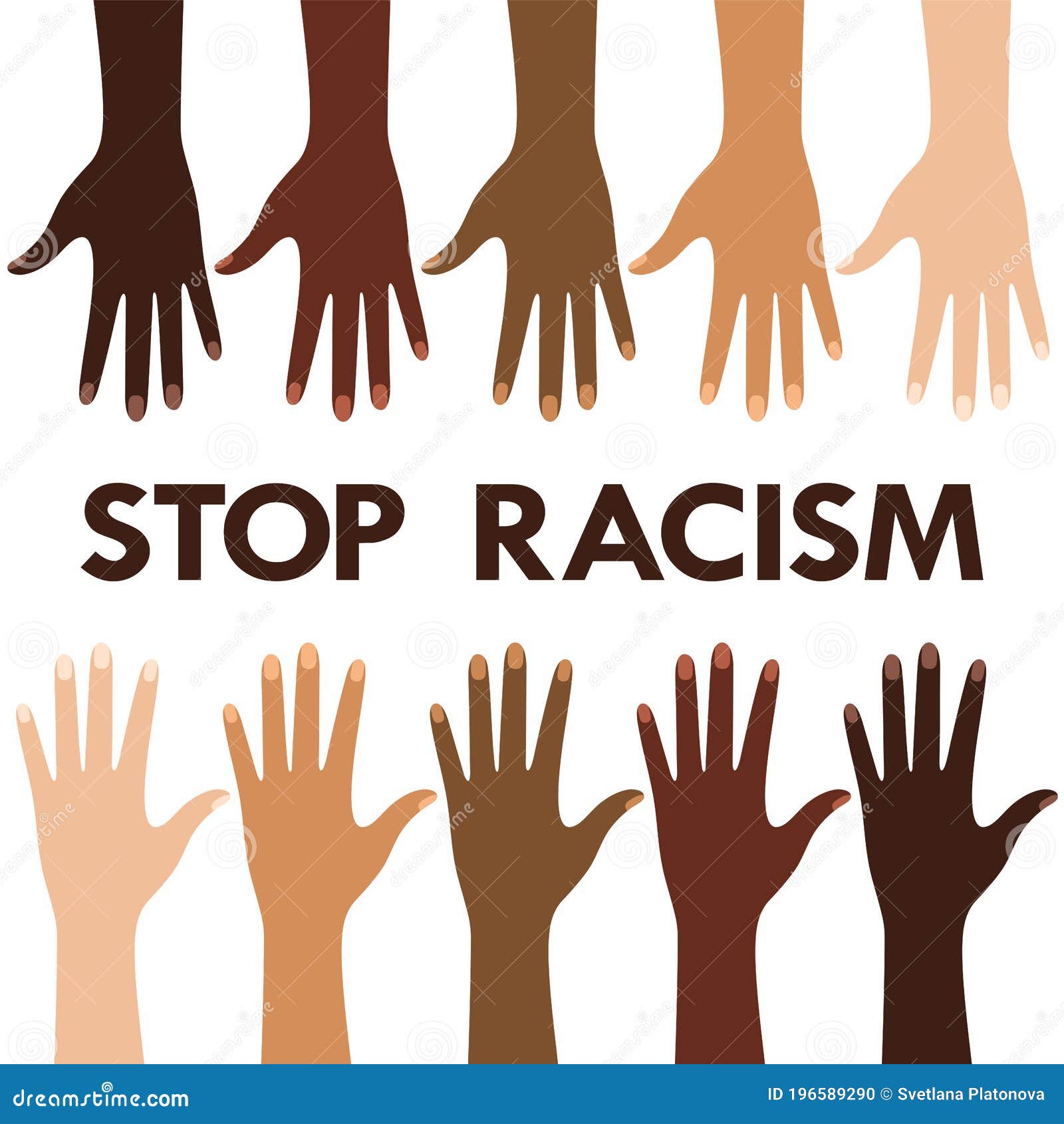 Poster Against Racism and Discrimination with Hands with Different Skin ... Poster Against Racism and Discrimination with Hands with Different Skin ...