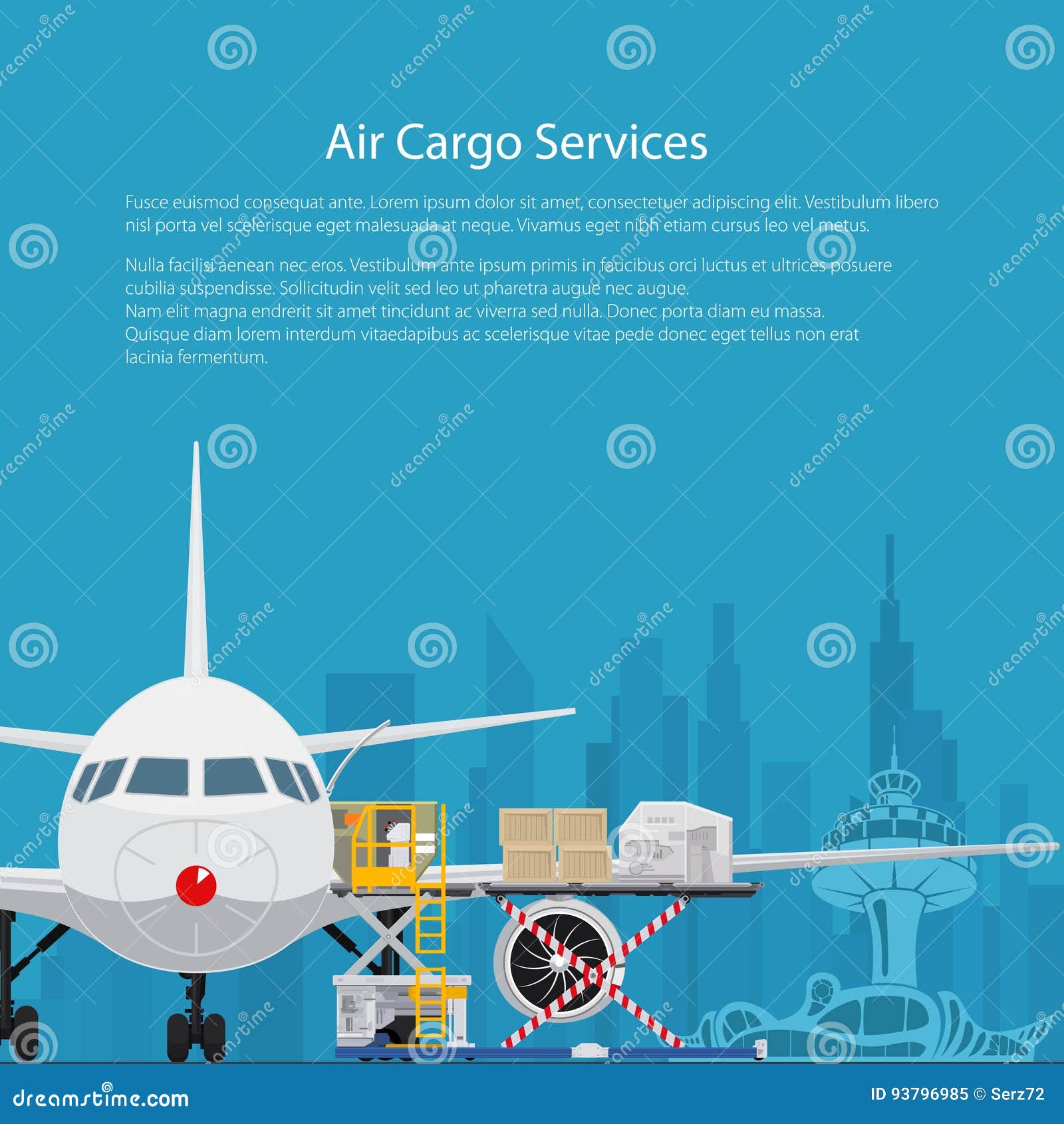 Poster Air Cargo Services stock vector. Illustration of banner - 93796985