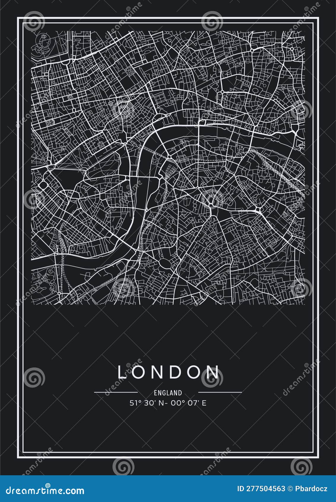 Black and White Printable London City Map, Poster Design. Stock Vector ...