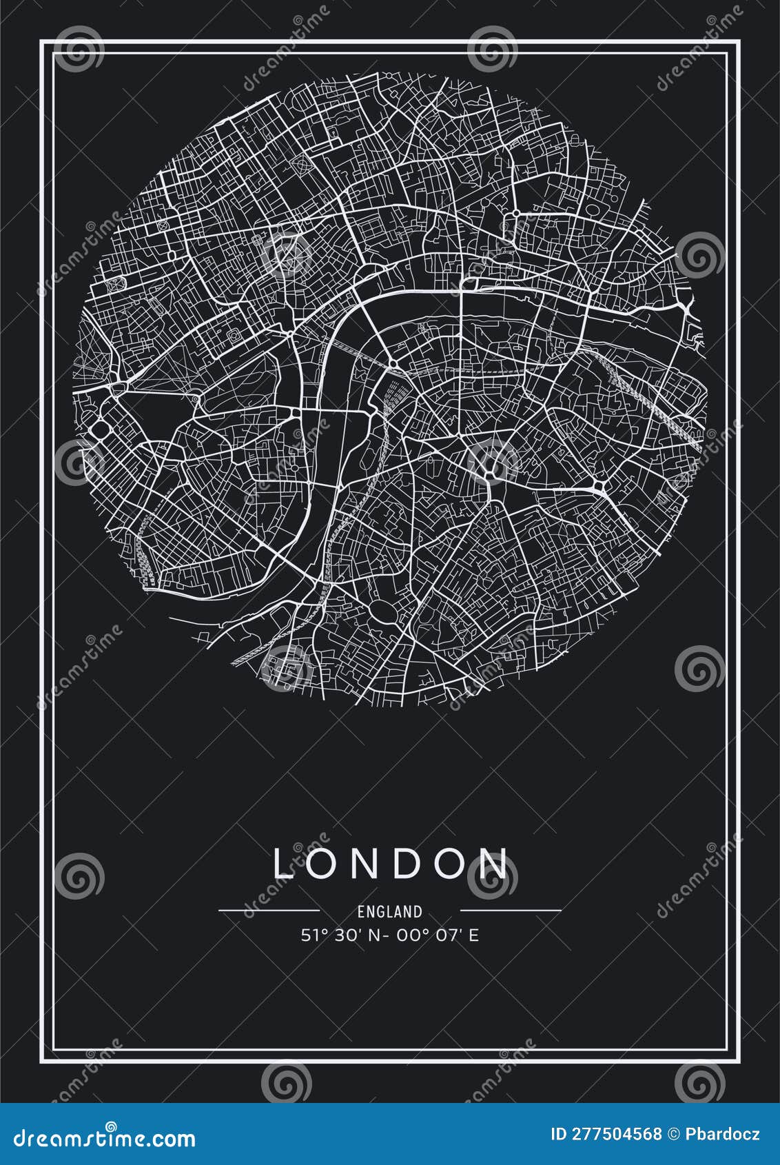 Black and White Printable London City Map, Poster Design. Stock Vector ...