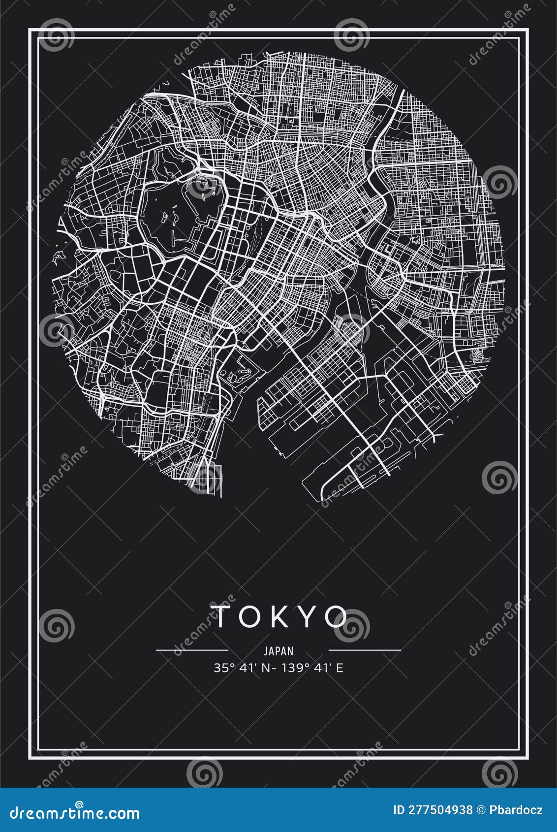 Black and White Printable Tokyo City Map, Poster Design. Stock Vector ...