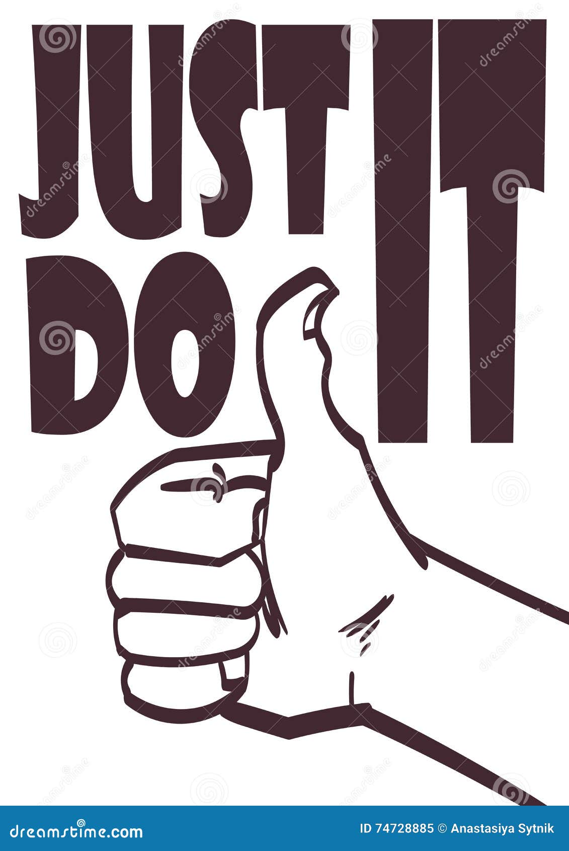 Poster with Approve Hand and Signature Just Do it. Vector Eps 10 Stock ...