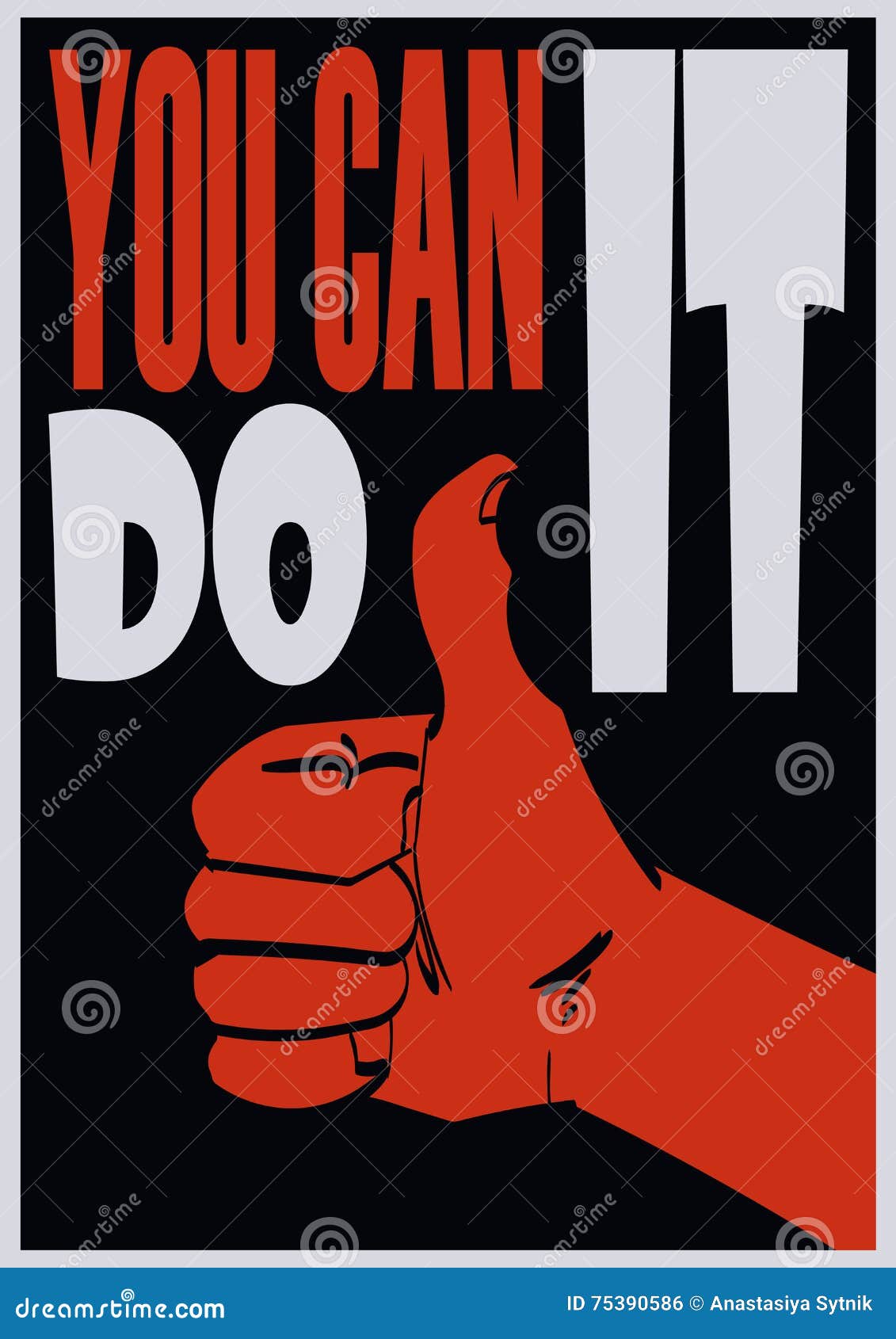 Poster with Approve Hand and Signature You Can Do it. Vector Eps 10 ...