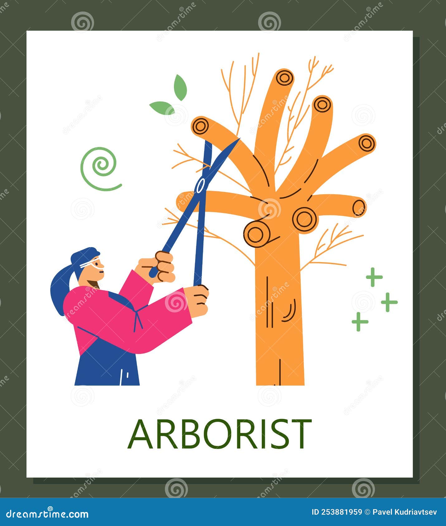 Poster about Arborist Work Flat Style, Vector Illustration Stock Vector ...