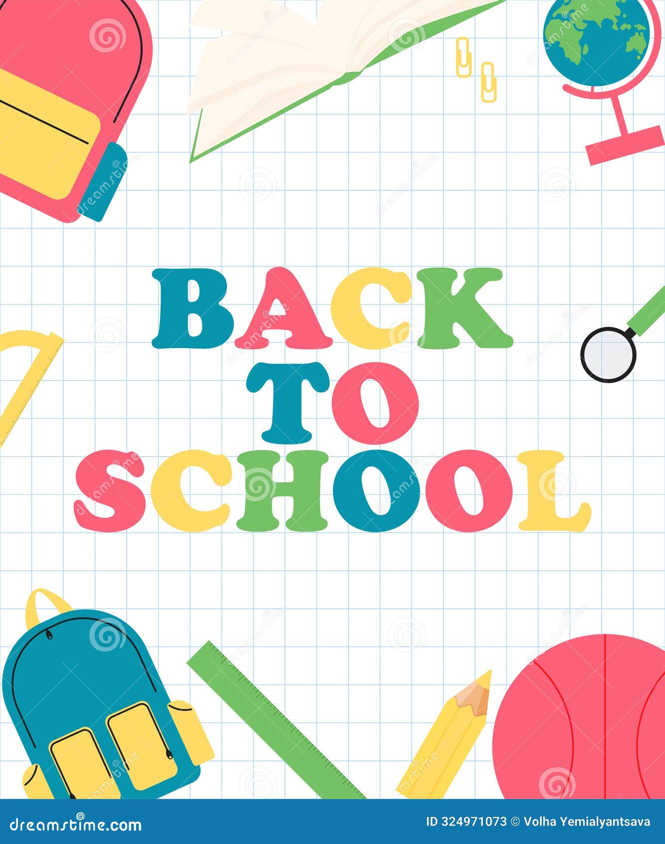 Poster Back To School. Childrens School Stock Illustration ...