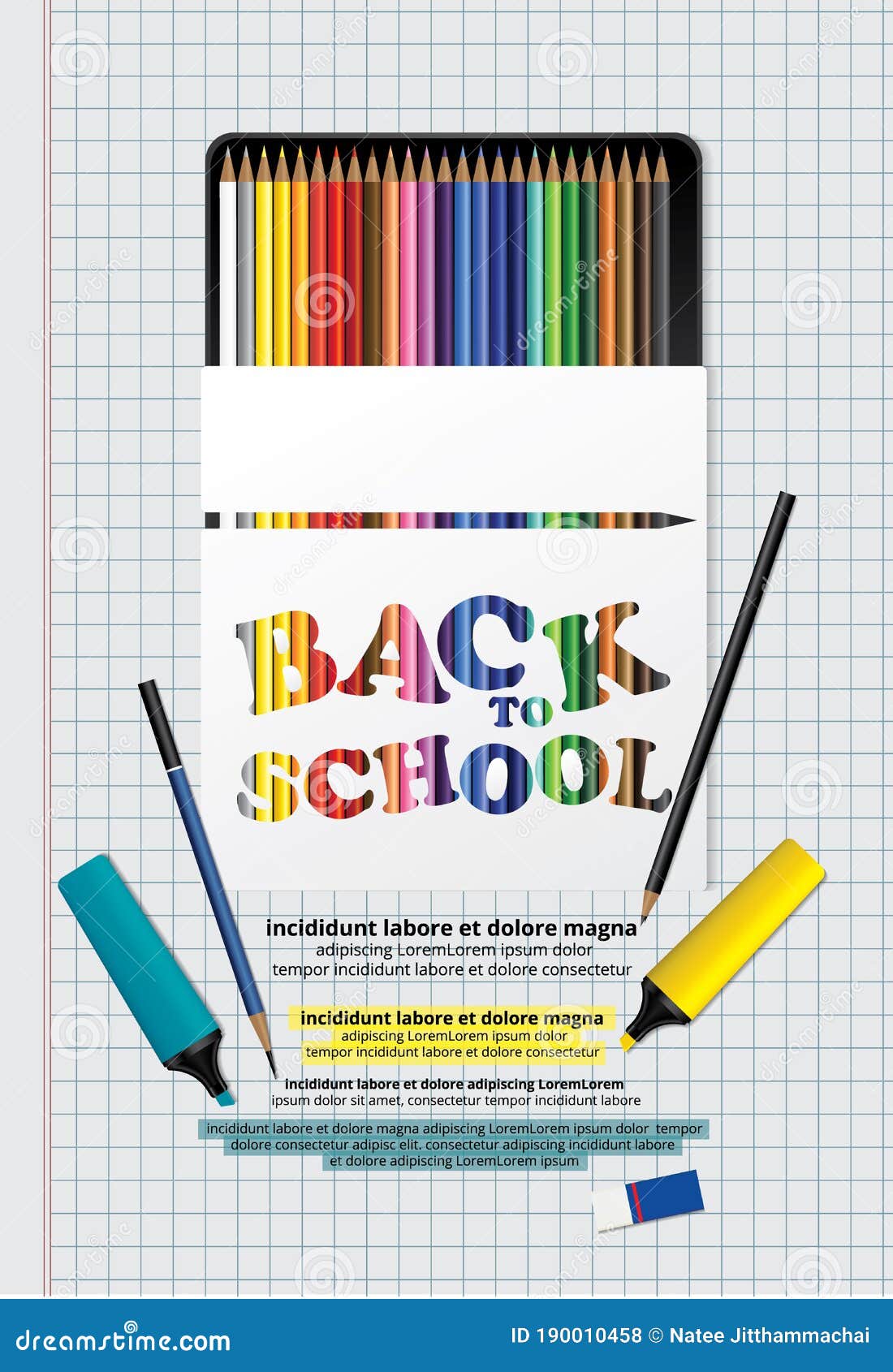 Poster Back To School Design Template Stock Vector - Illustration of ...