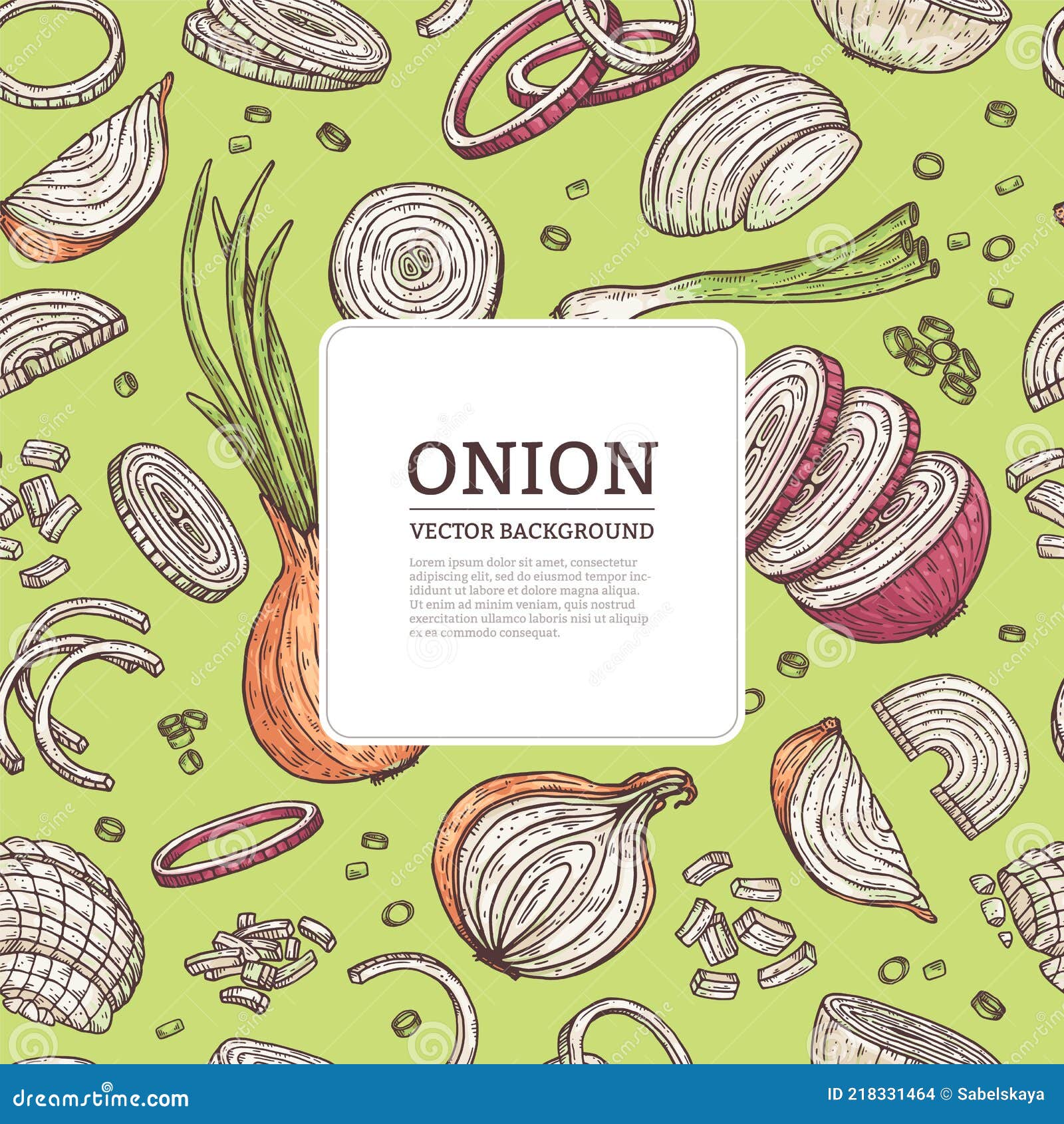 Banner Backdrop with Onion, Hand Drawn Sketch Style Vector Illustration ...