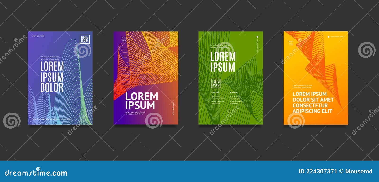 Poster Banner Card with Thin Lines Elements Set. Vector Stock Vector ...