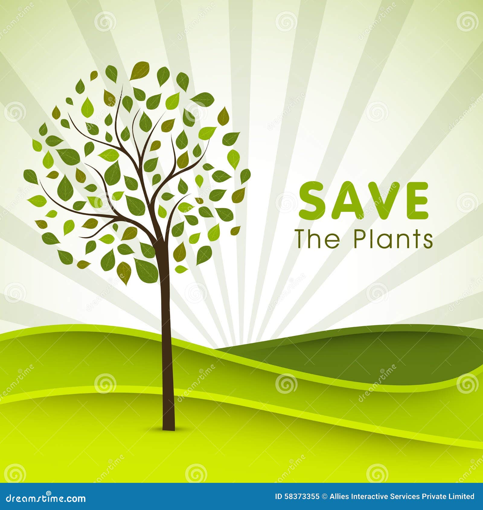Poster, Banner Or Flyer For Save Plants. Stock Illustration ...