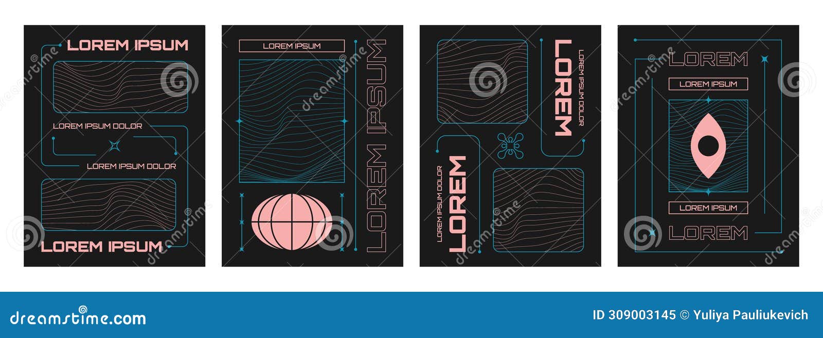 Poster and Banner Template with Wireframe Pattern Stock Illustration ...