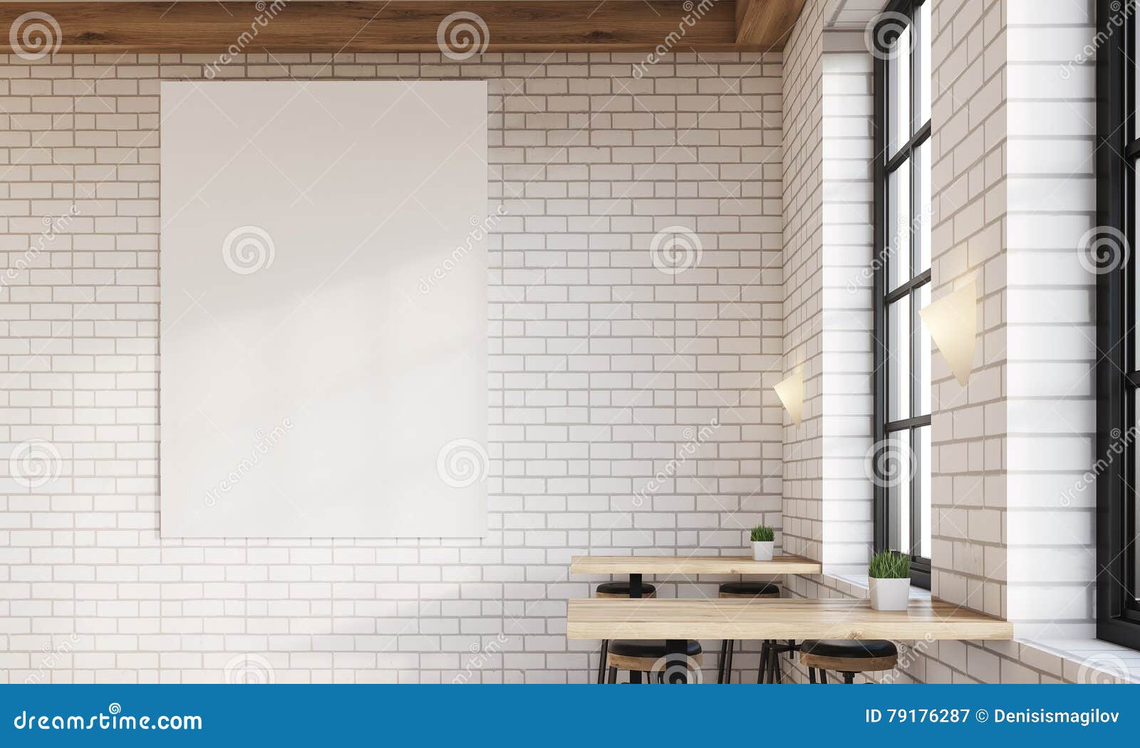 Poster in the bar stock illustration. Illustration of interior - 79176287