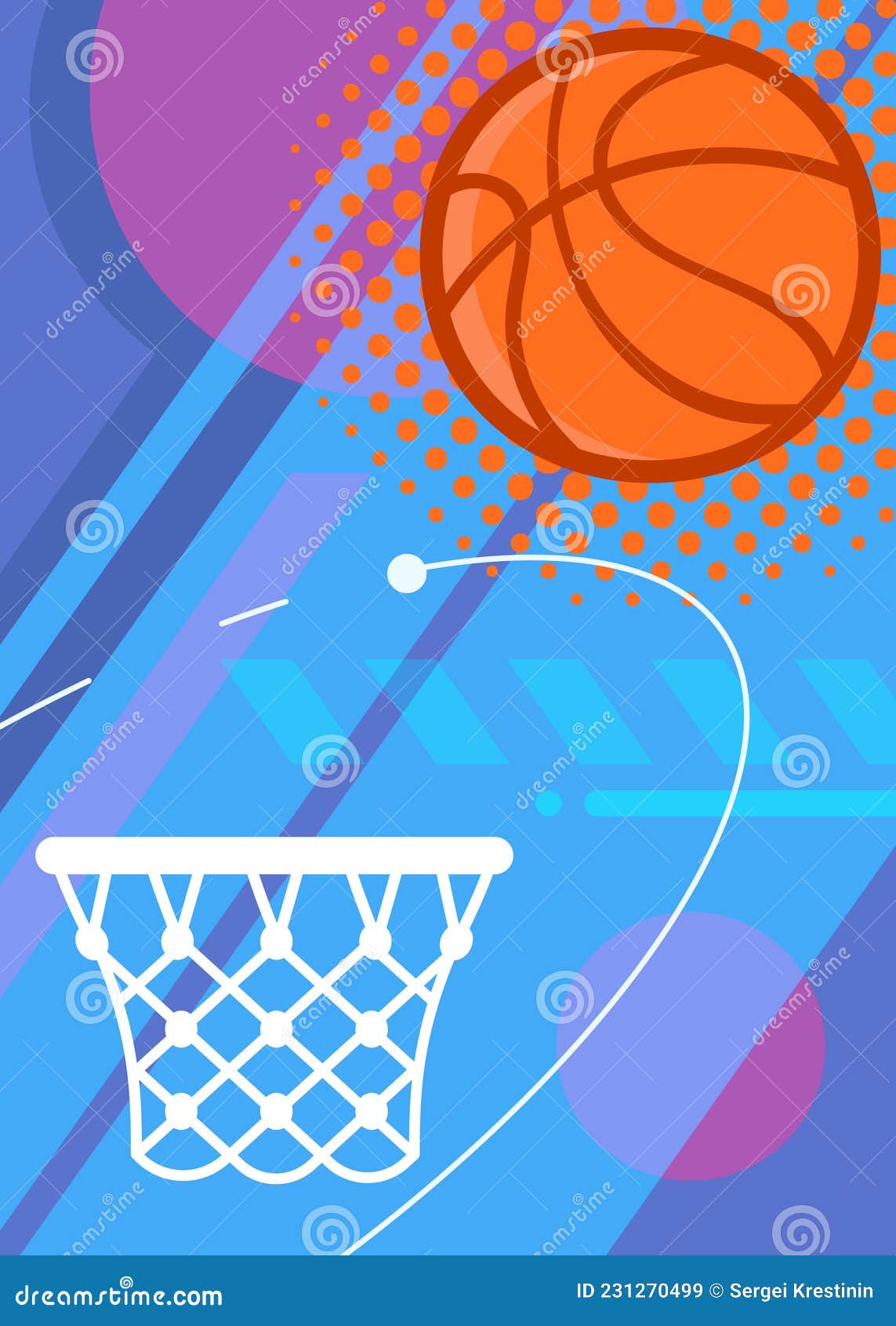 Poster with Basketball Elements. Stock Vector - Illustration of ...