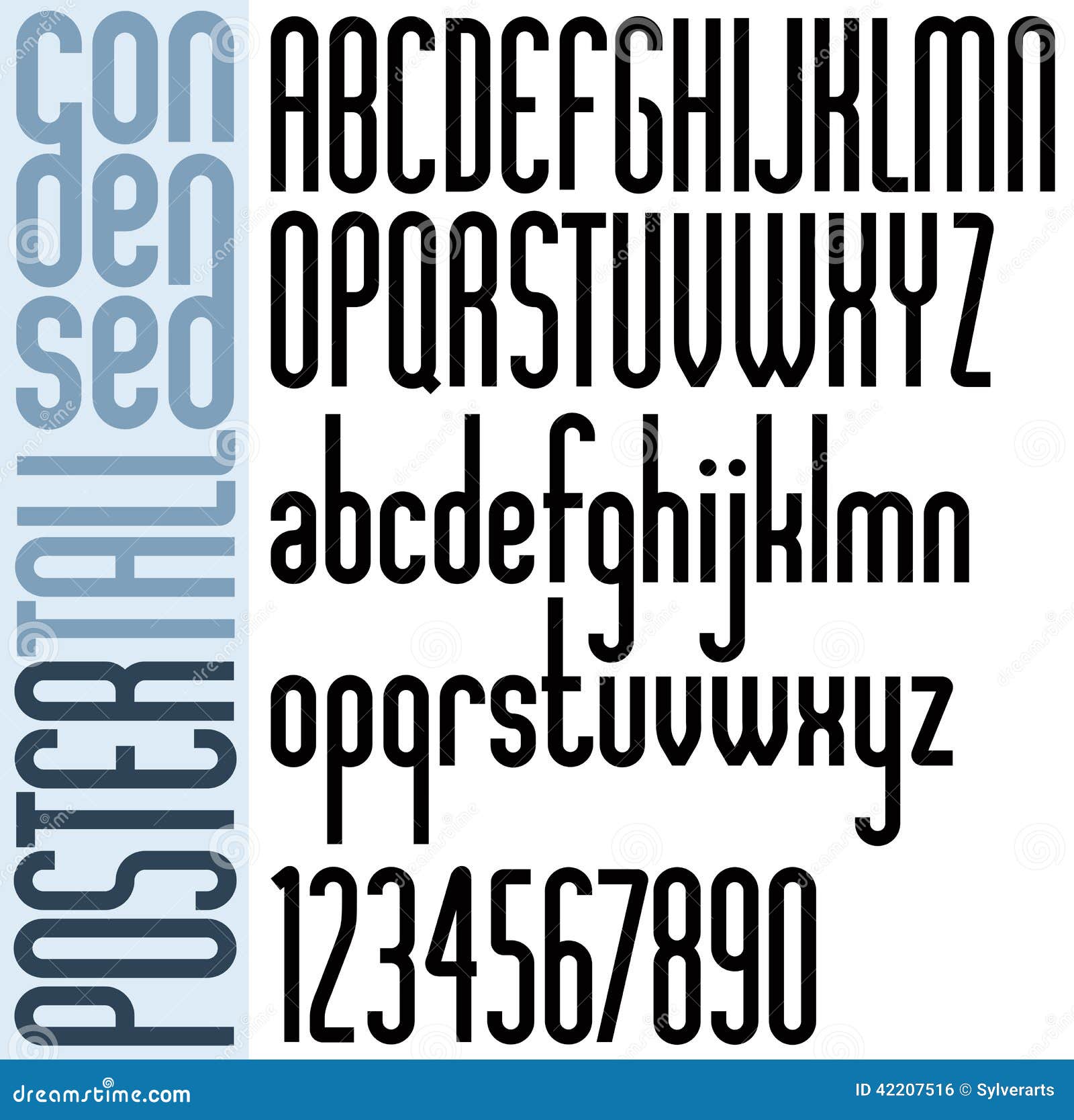 Poster Black Bold Condensed Tall Font. Stock Vector - Illustration of ...