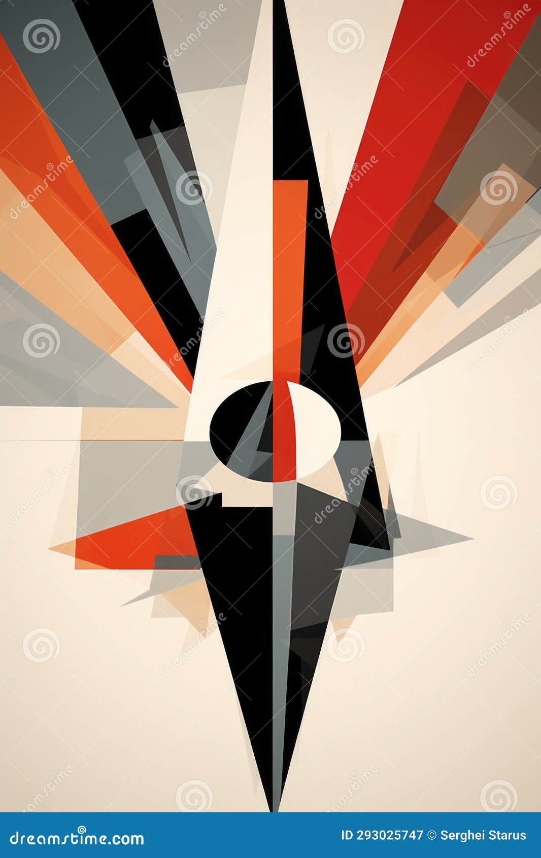 A Poster with a Black and Red Triangle, AI Stock Illustration ...