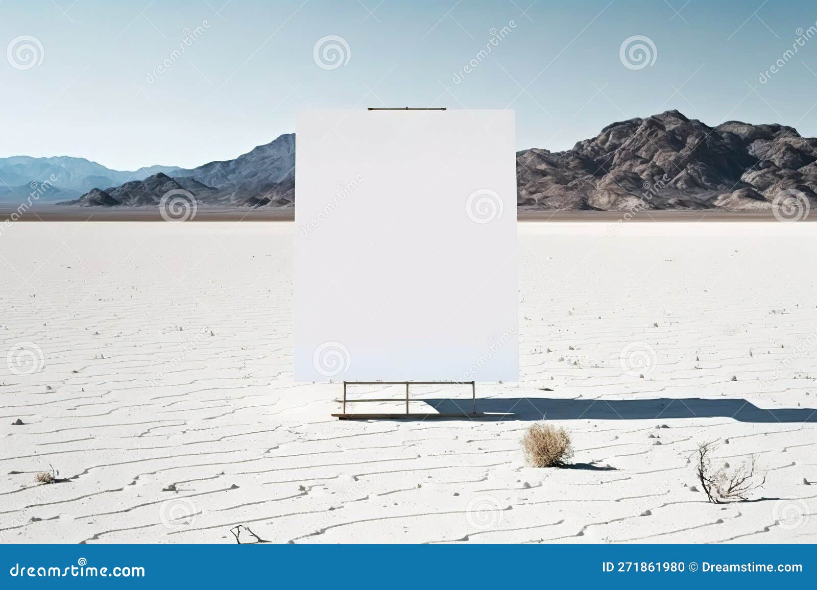 Poster in Blank for Advertisement in the Middle of Desert of Salt Mine ...