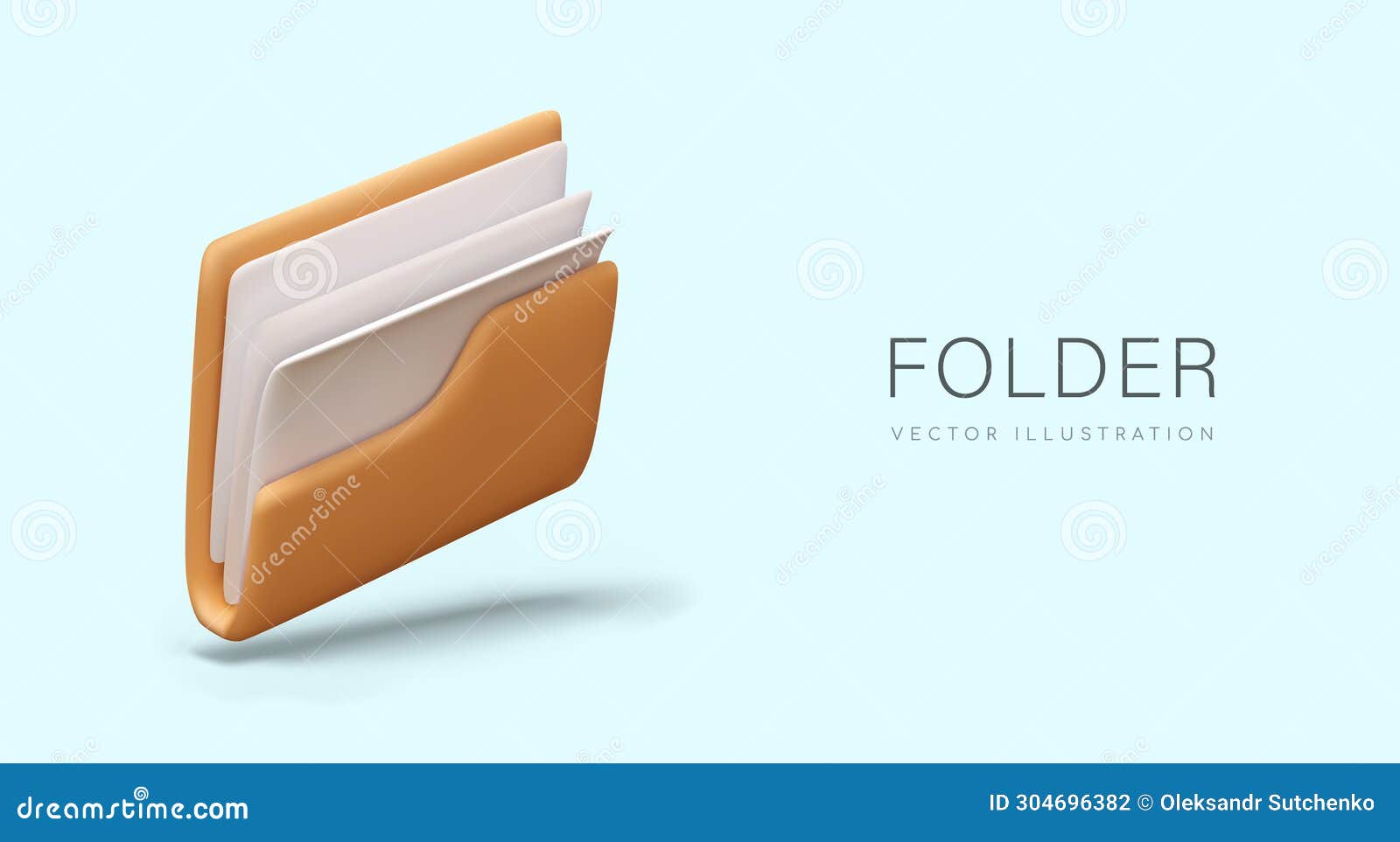 Poster with Blue Background with Folder with Documents and Place for ...