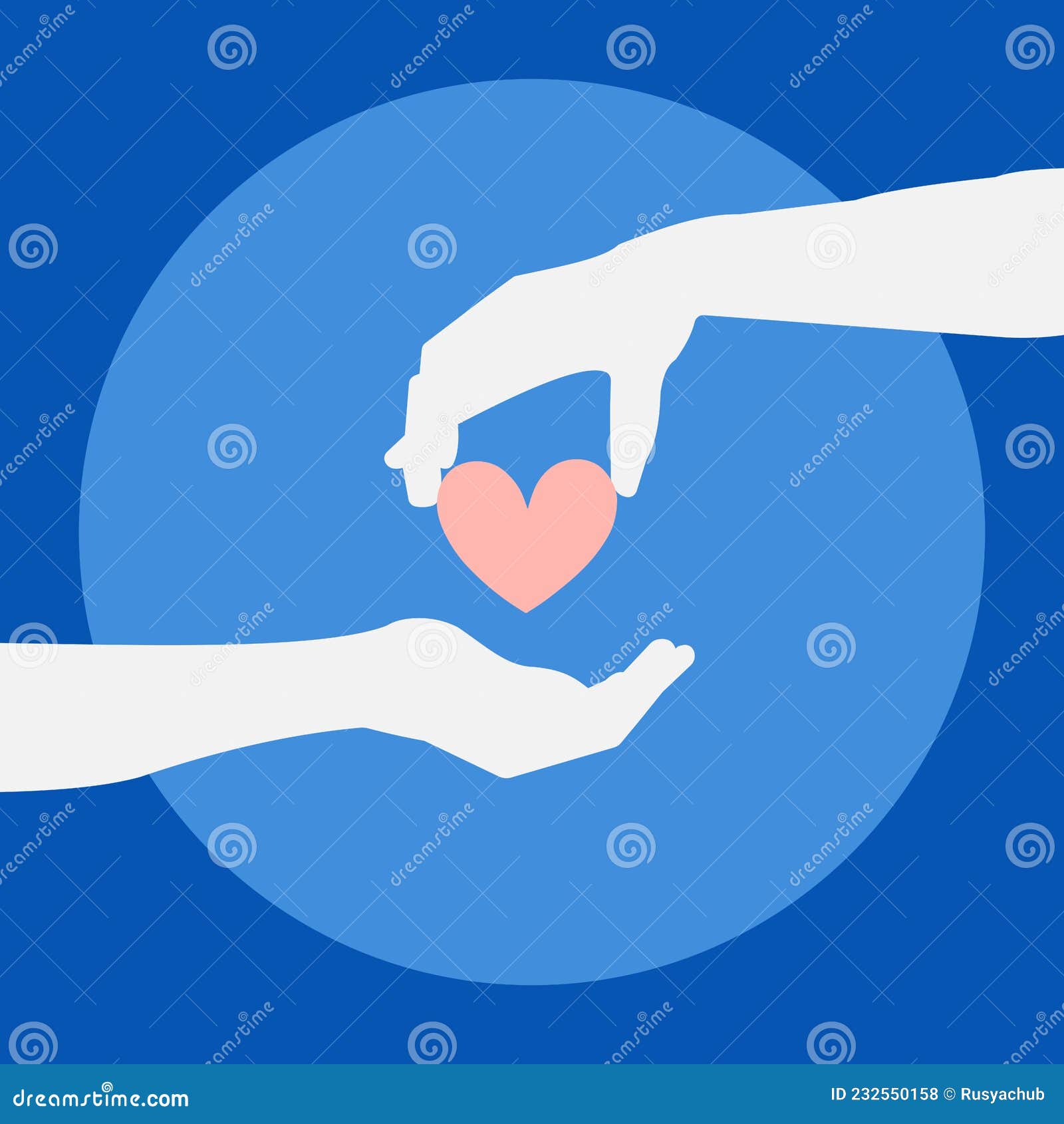 Poster Blue Hand Heart Donation Stock Vector - Illustration of help ...