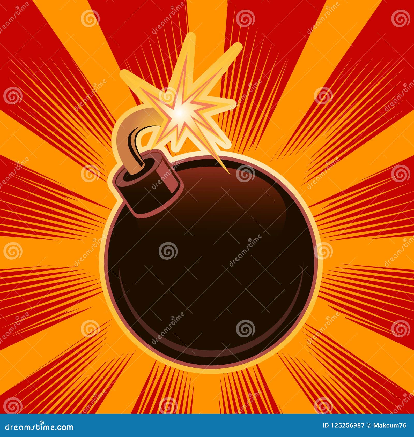 Poster of a Bomb on a Bright Background Stock Vector - Illustration of ...