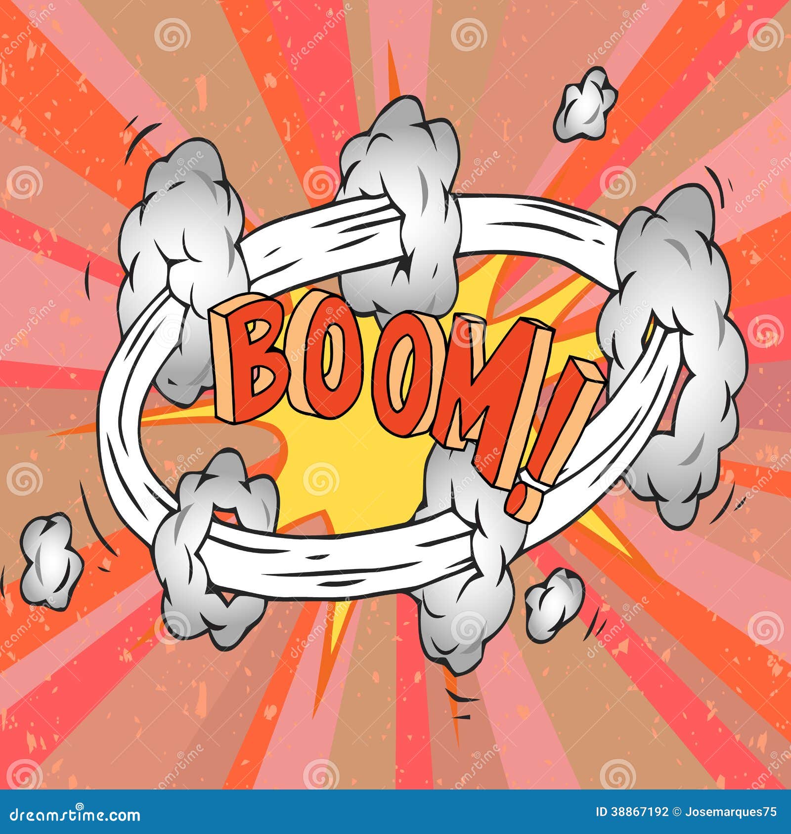 Poster with Boom Comic Strip Stock Illustration - Illustration of ...