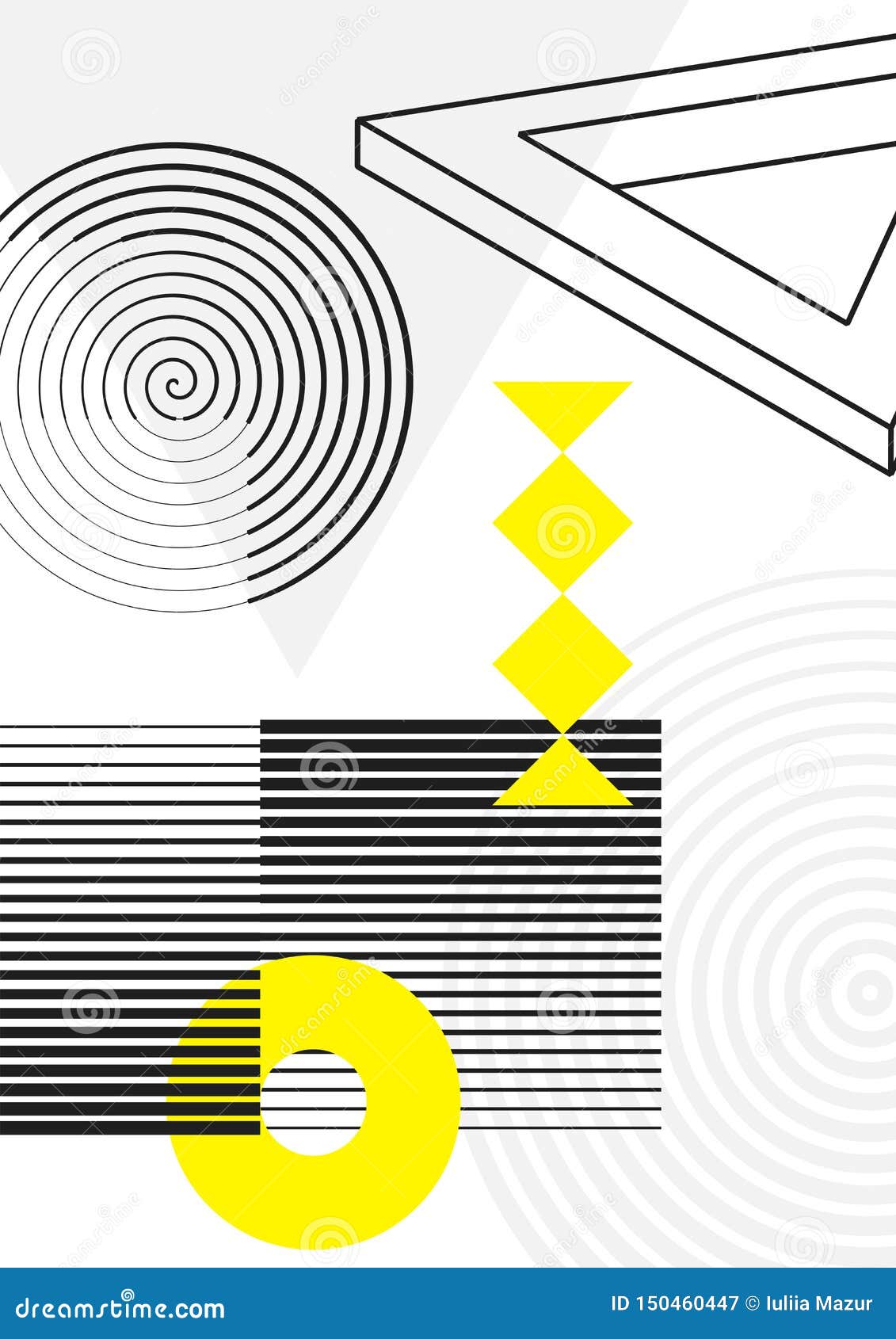 Poster with Bright Bold Geometric Elements Stock Vector - Illustration ...