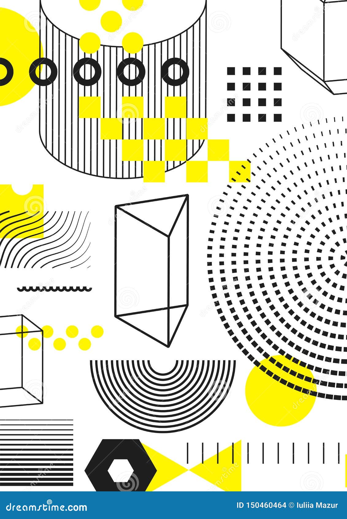 Poster with Bright Bold Geometric Elements Stock Vector - Illustration ...