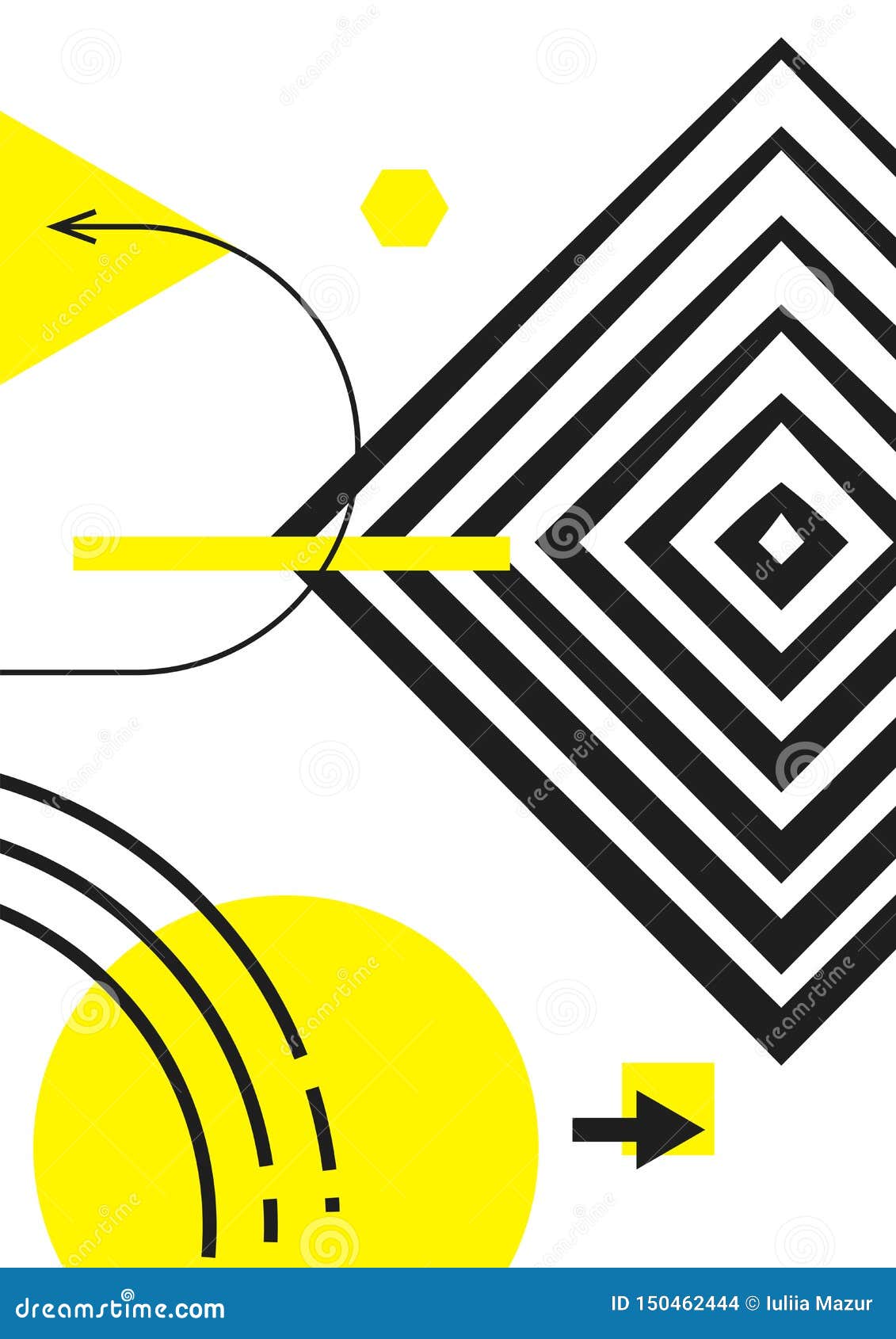 Poster with Bright Bold Geometric Elements Stock Vector - Illustration ...