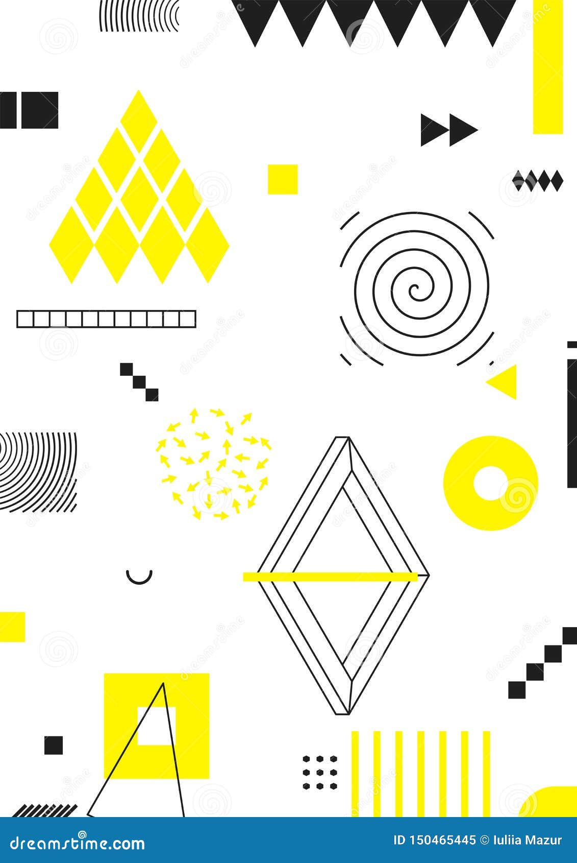 Poster with Bright Bold Geometric Elements Stock Vector - Illustration ...