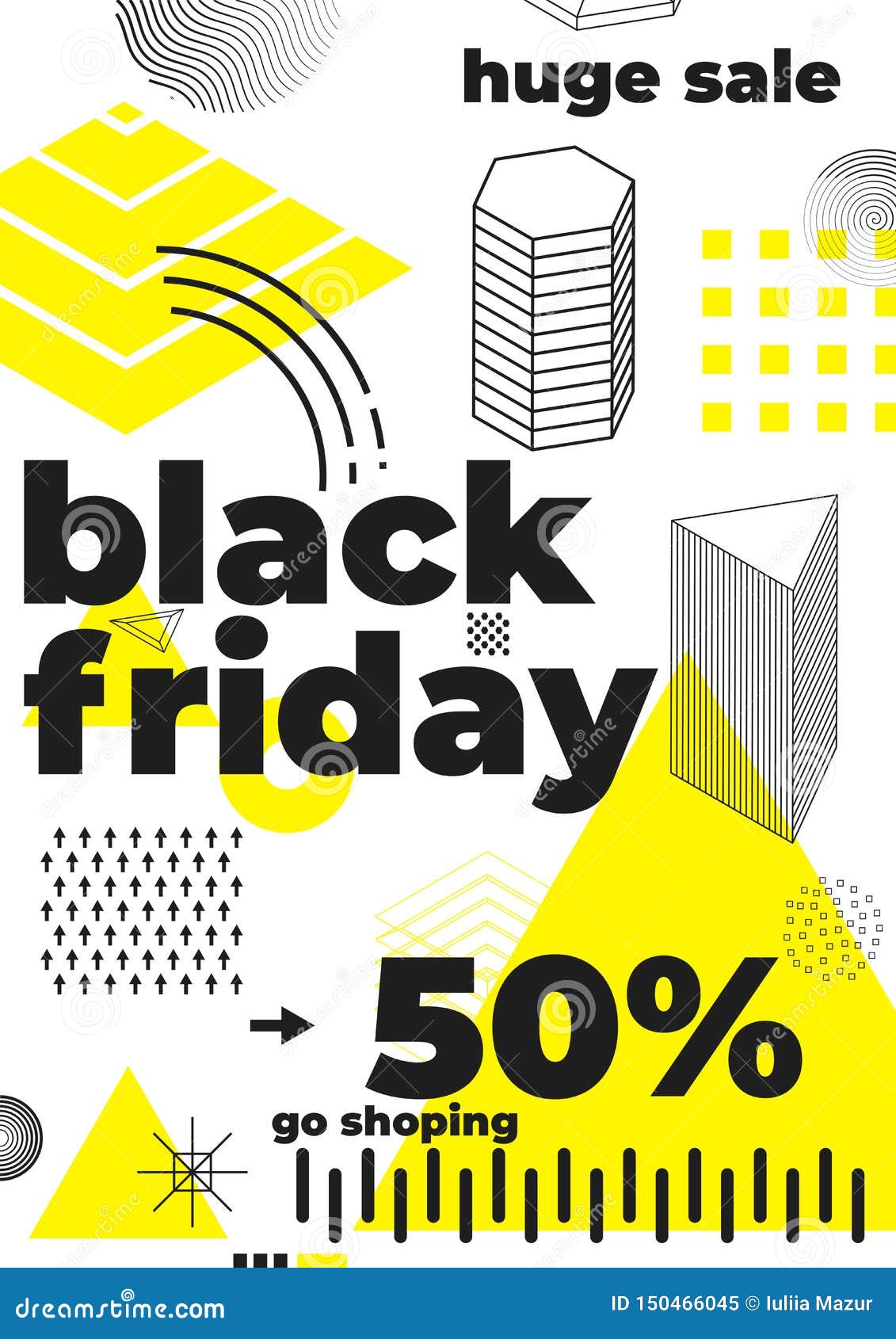 Poster with Bright Bold Geometric Elements Stock Vector - Illustration ...