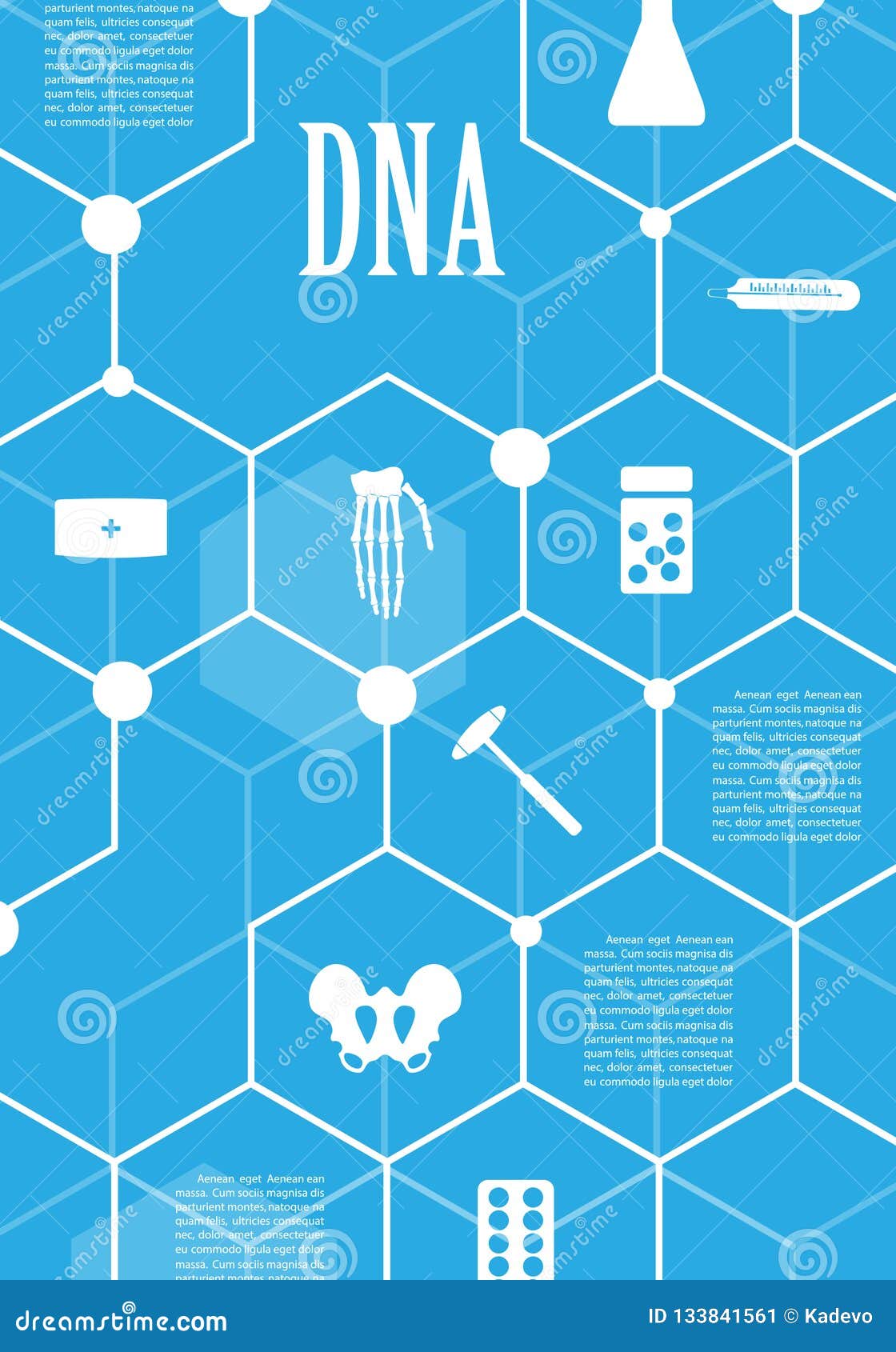 DNA Abstract Geometric Background, Layout in A4 Set Technology Brochure ...