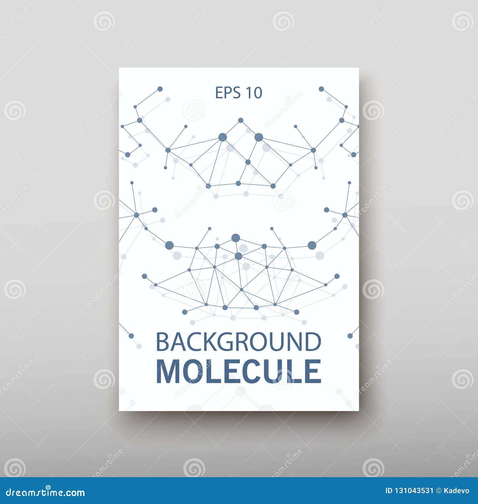 DNA Abstract Geometric Background, Layout in A4 Set Technology Brochure ...