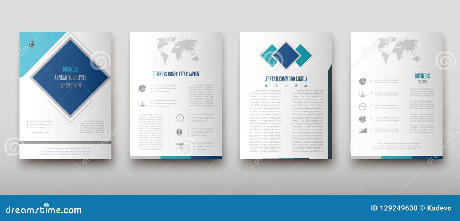 Leaflet Cover Presentation Abstract Geometric Background, Layout in A4 ...