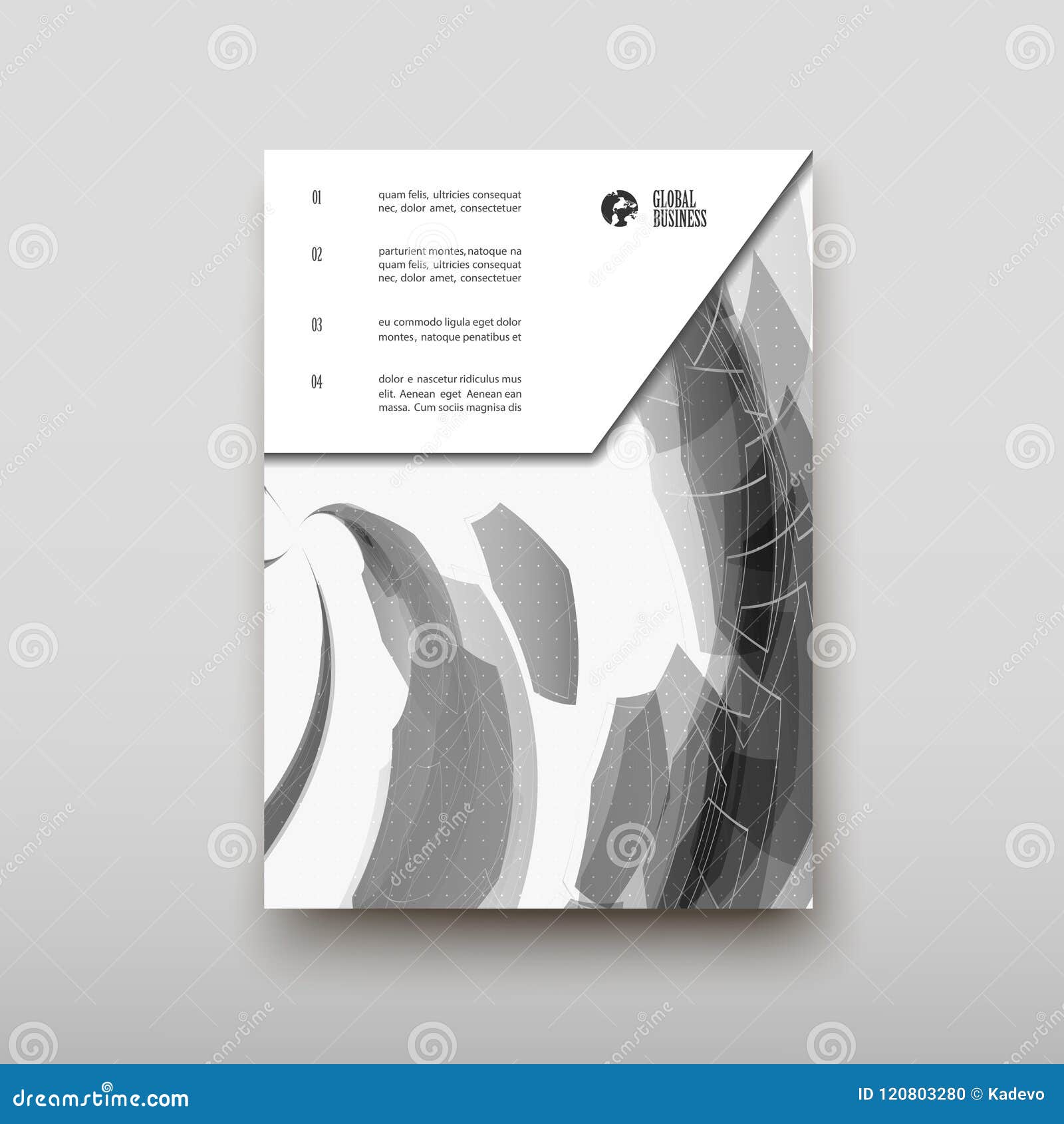 Leaflet Cover Presentation Abstract Geometric Background, Layout in A4 ...