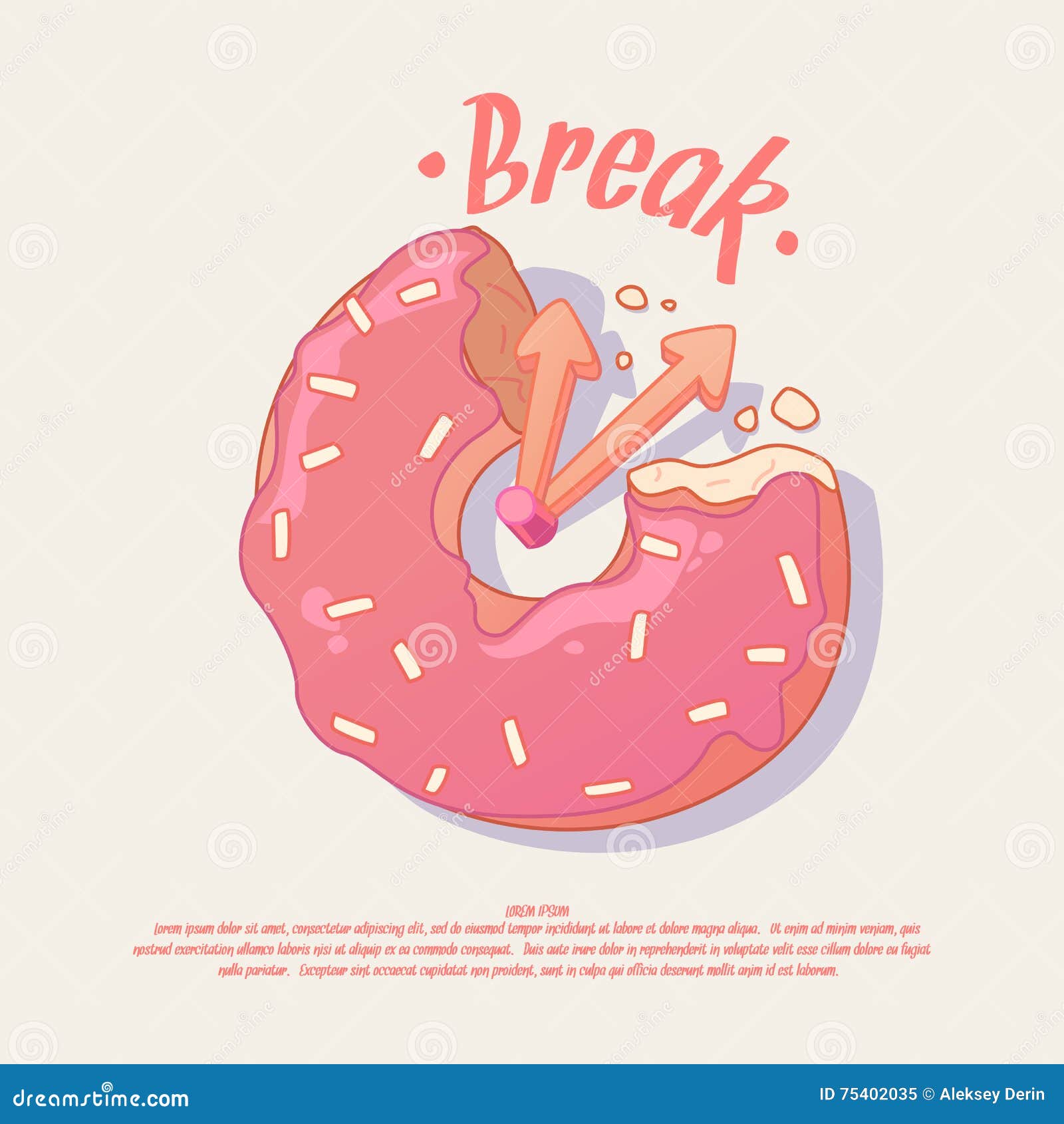 Poster for a Cafe or Office with Donut. Stock Vector - Illustration of ...