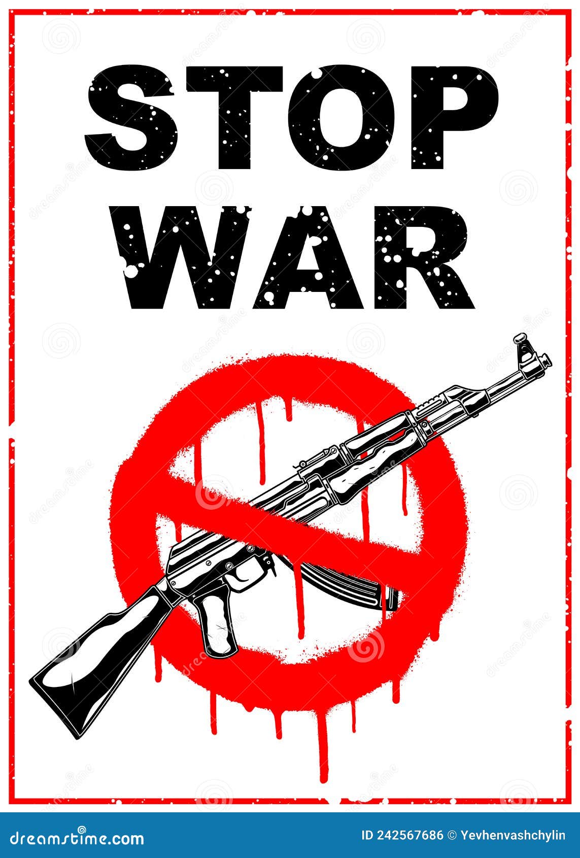 A Poster Calling for an End To the War. Vector Illustration Stock ...