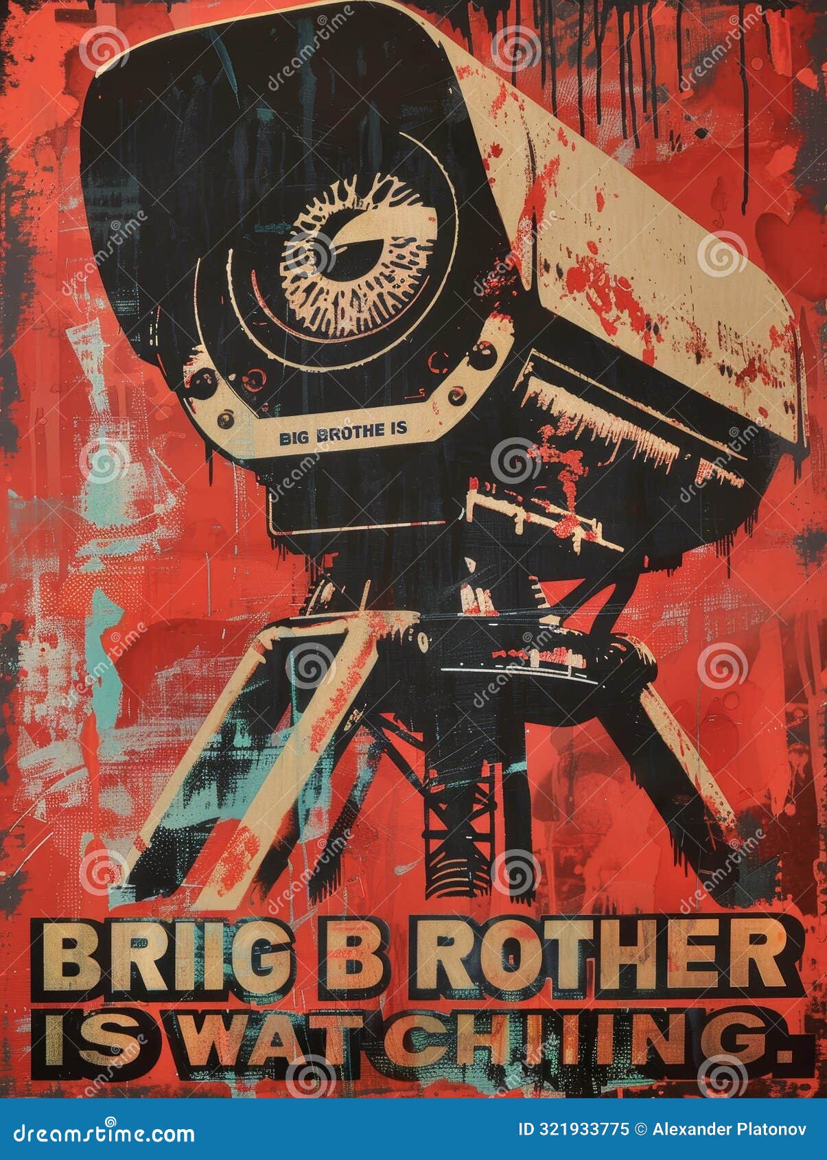 A Poster of a Camera with the Words Big Brother is Watching Stock ...
