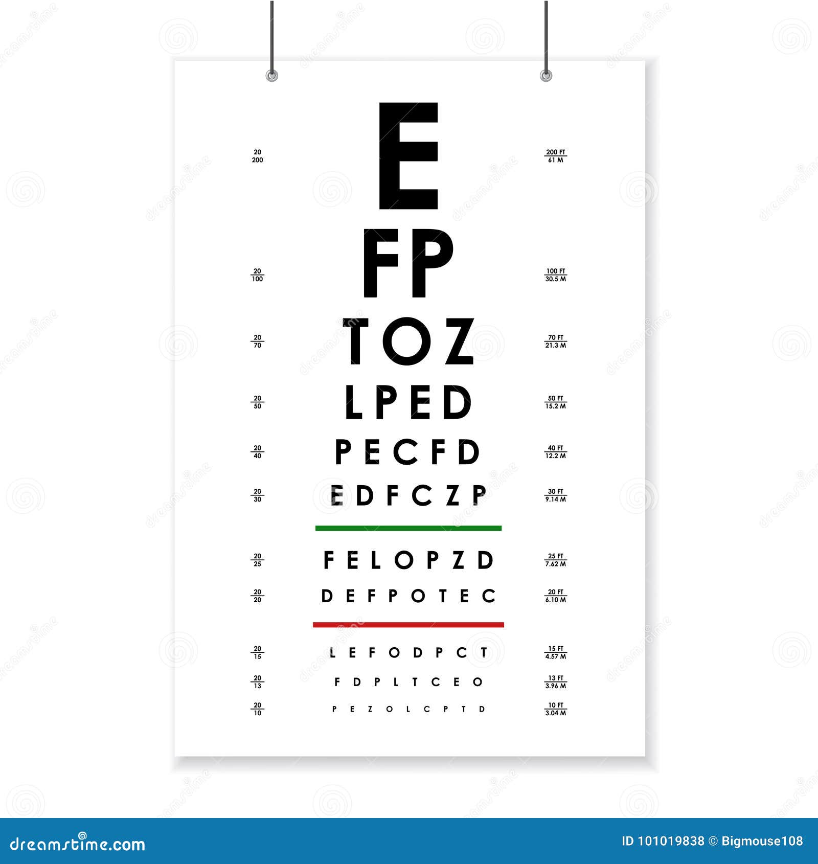Poster For Vision Testing. Eye Chart Sign. Eye Chart Is A Chart Used To ...