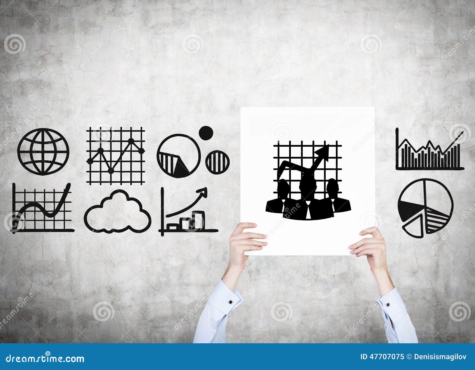Poster with Charts and Graphs Stock Image - Image of hand, graph: 47707075