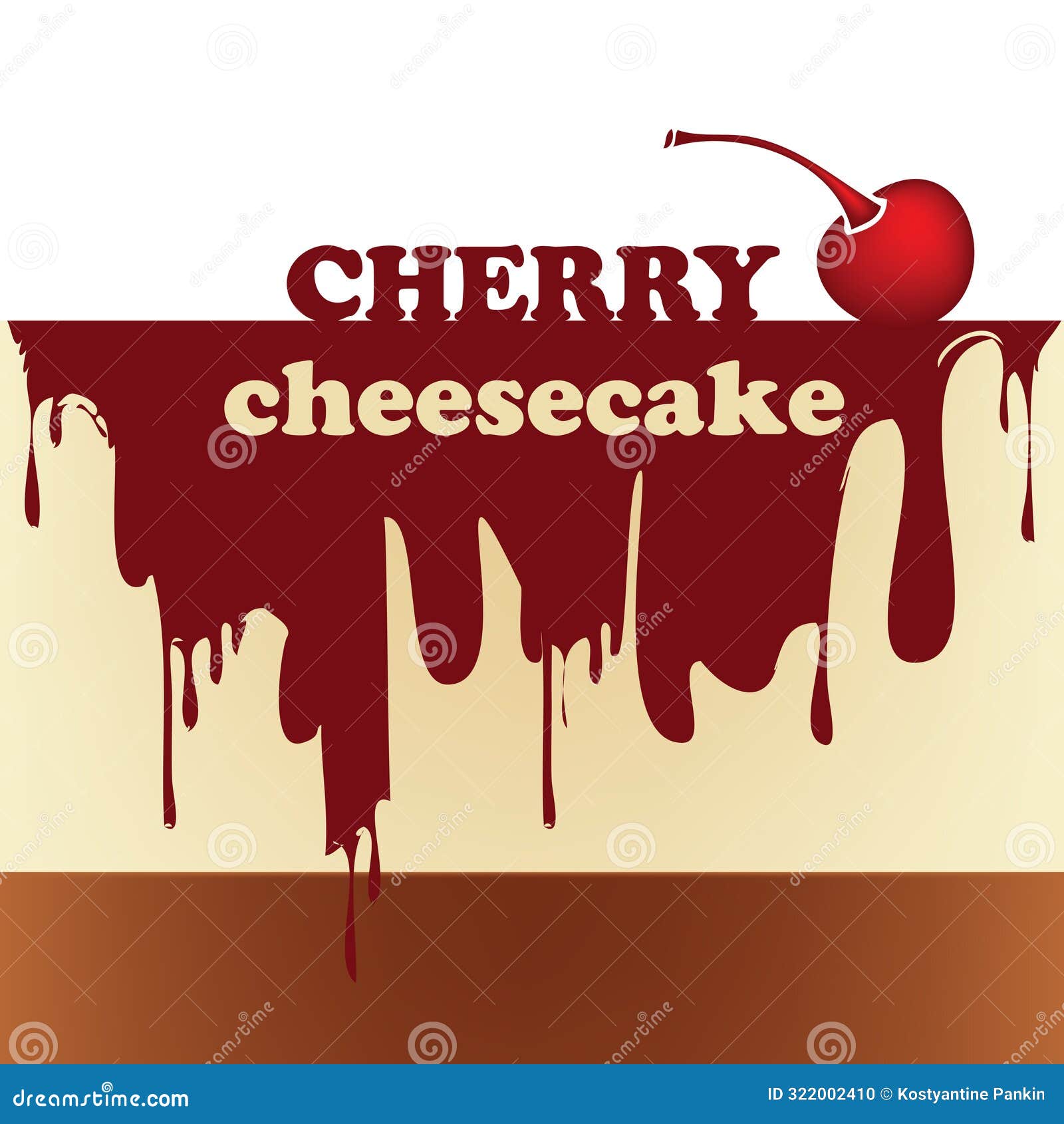 Poster Cherry Cheesecake stock vector. Illustration of design - 322002410