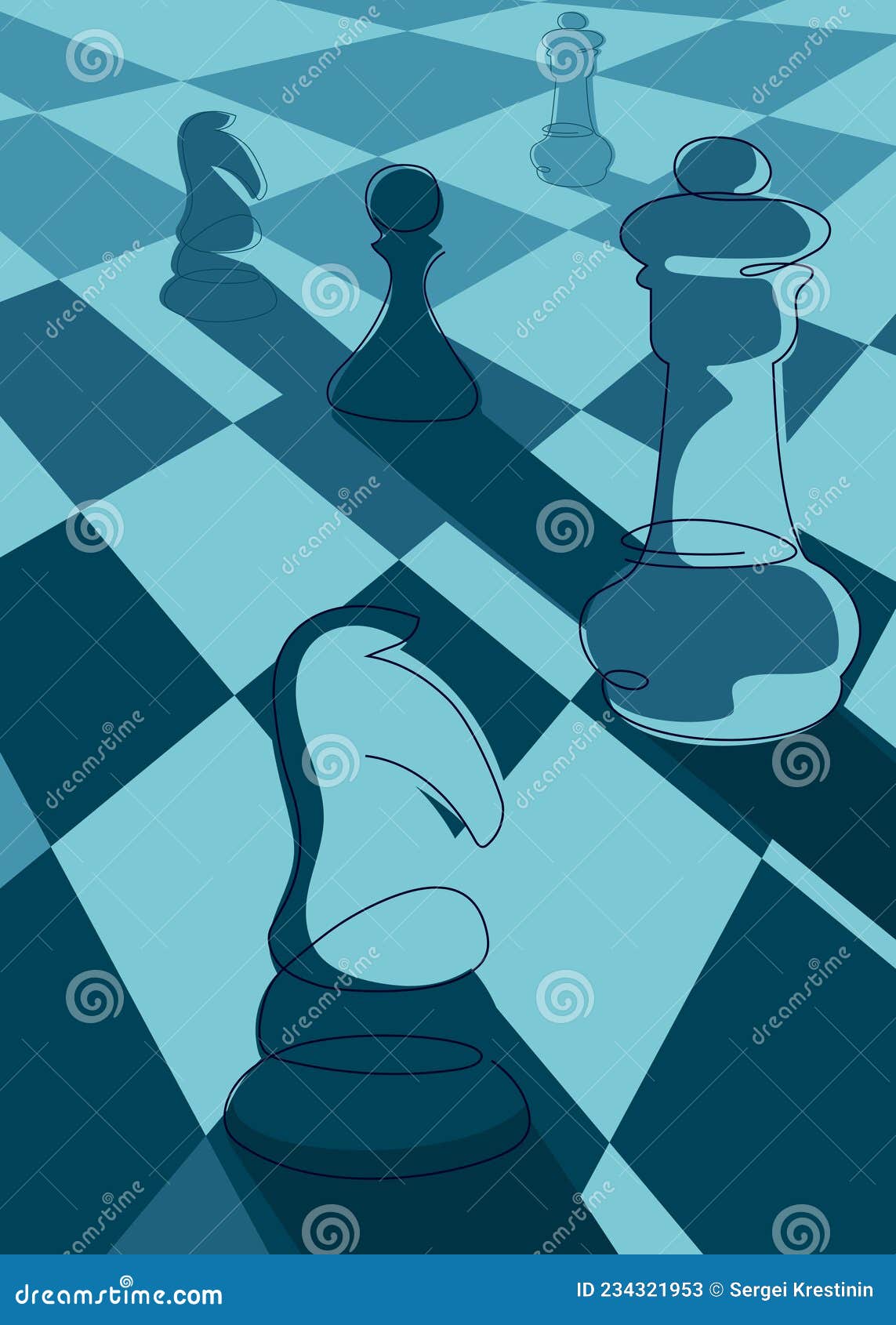 Poster with Chess in Perspective. Stock Vector - Illustration of ...