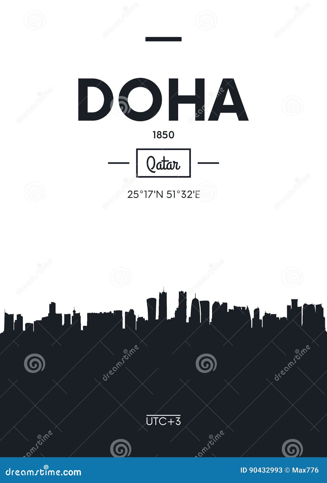 Skyline By The Bay Of Doha State Of Qatar Royalty-Free Stock Photo ...