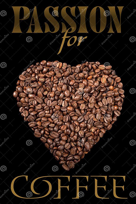 The Poster with Coffee Beans Stock Photo - Image of background ...