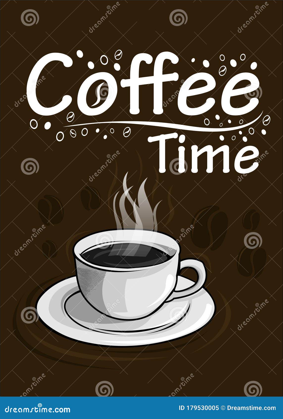 Poster Coffee Time Ilustration Cup of Coffee Stock Illustration ...